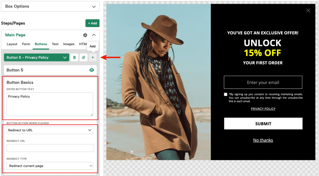 How to Add a Privacy Policy Link by the Opt-In Checkbox - Digioh Help