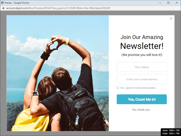 Website Pop Up Sizes for Desktop & Mobile | Digioh