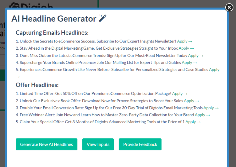 How to Use the Digioh AI Headline Generator - Digioh Help Docs