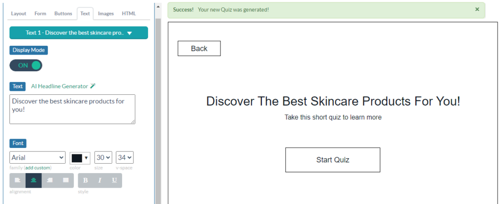 How To Make a Branded Quiz with Custom Fonts - Digioh Help Docs