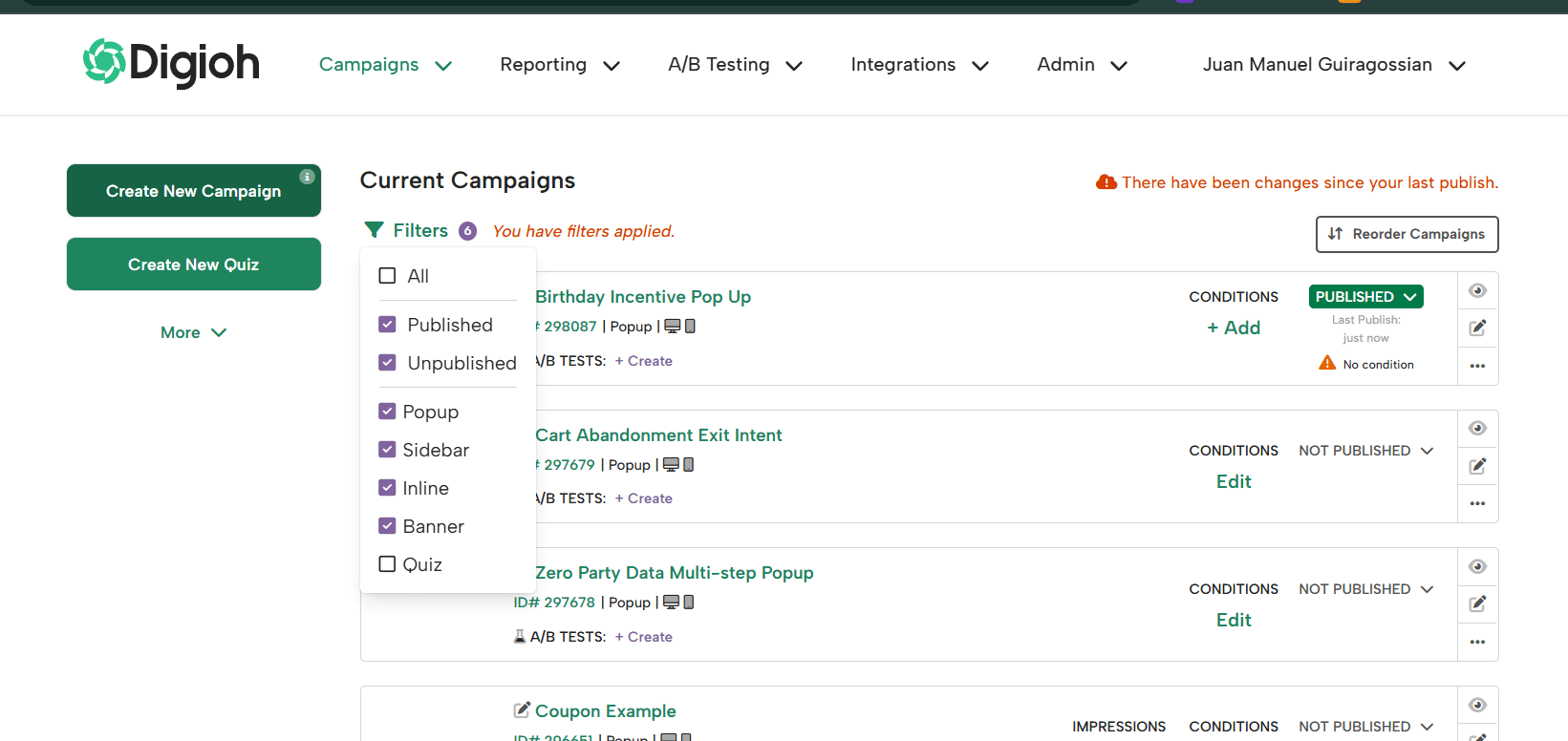 Single Campaign Publishing - Digioh Help Docs